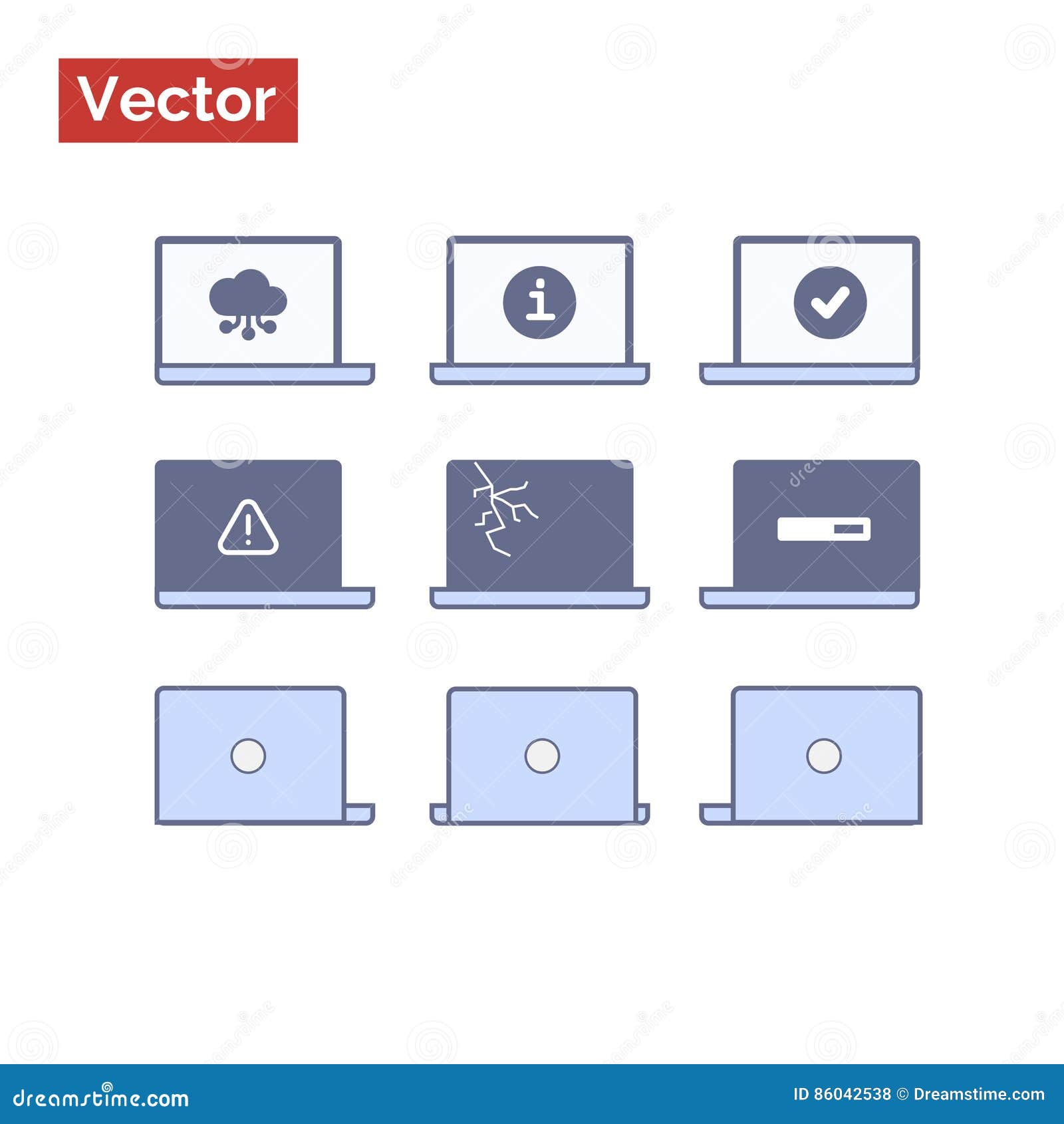Computer in Den Verschiedenen Perspektiven Vektor Abbildung ...