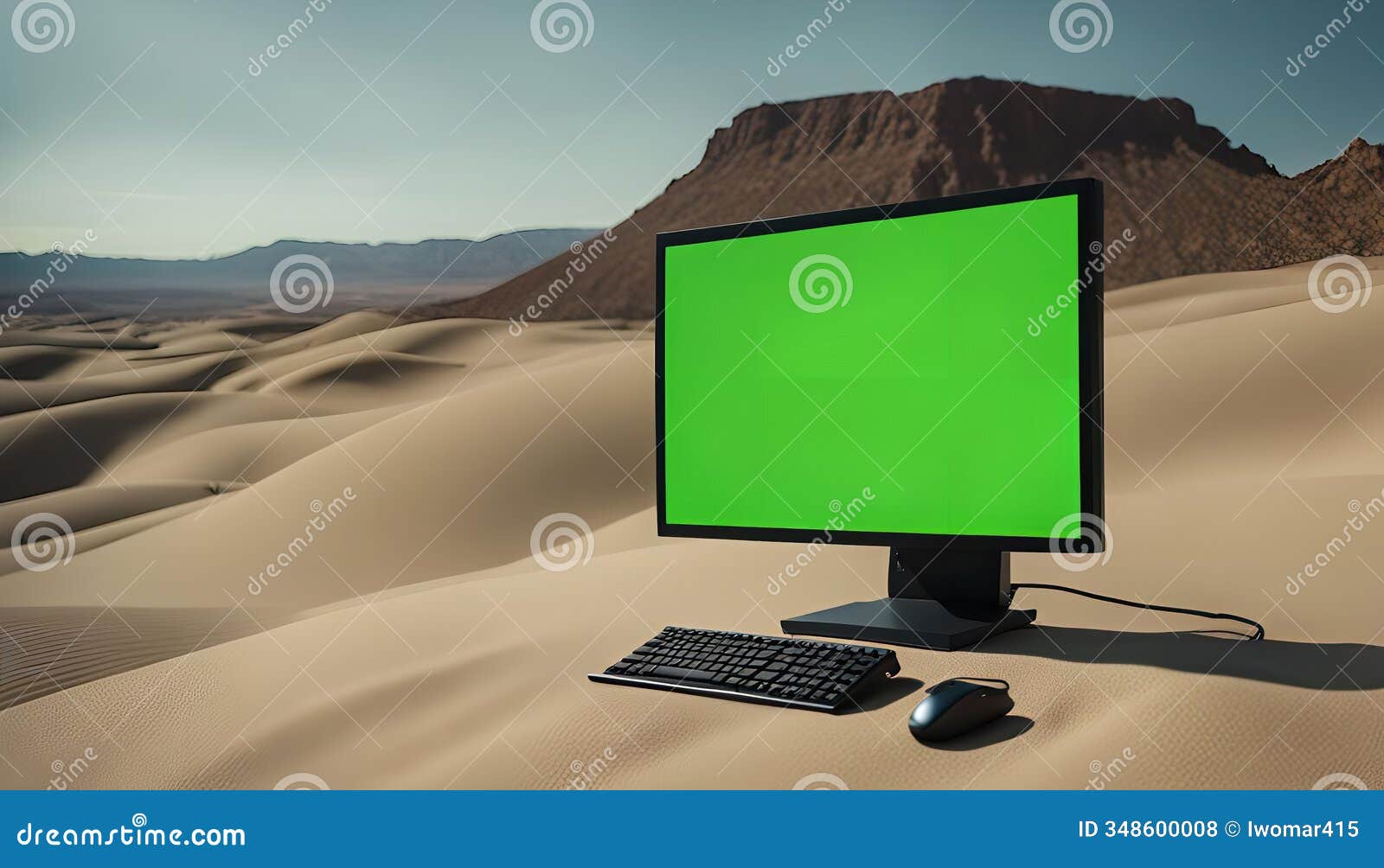 Computer in Desert stock illustration. Illustration of landscape ...