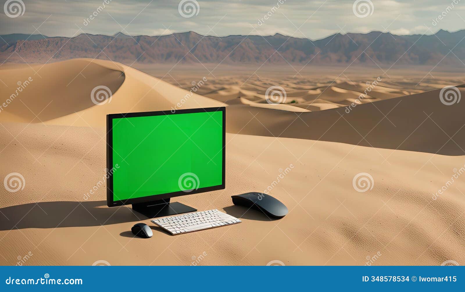 Computer in the Desert stock illustration. Illustration of dunes ...