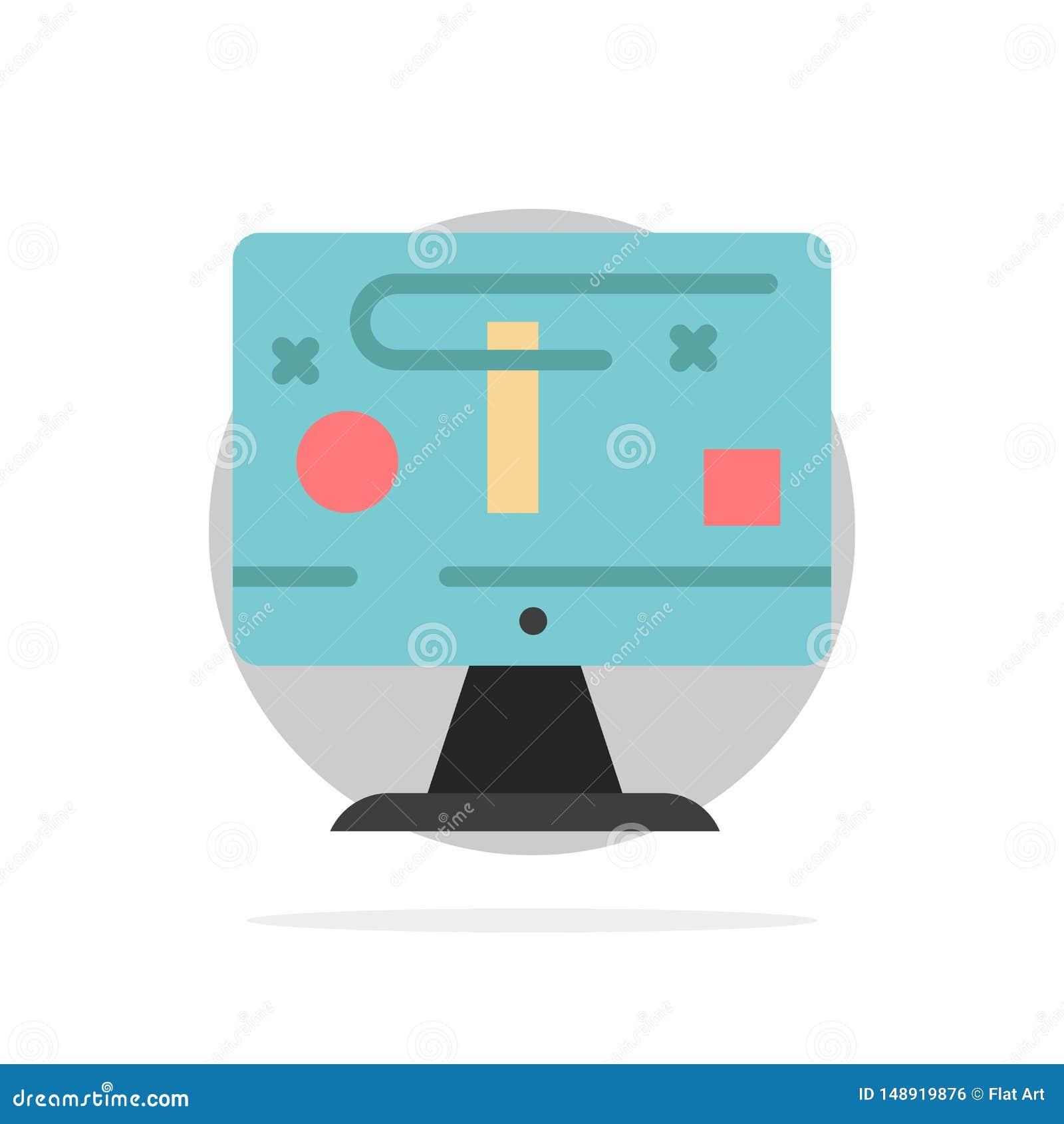 Computer, Design, Display, Graphics Abstract Circle Background Flat ...