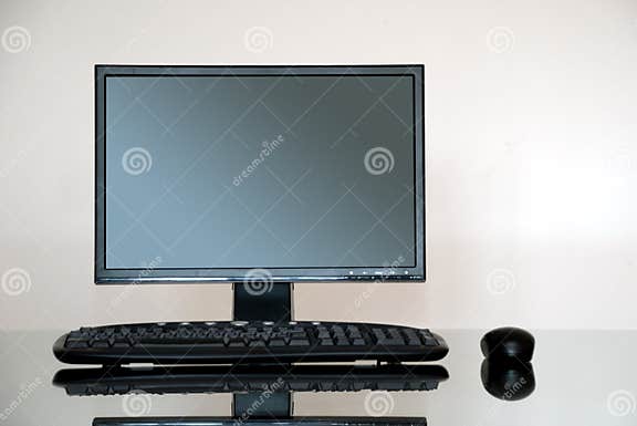 Computer on desk stock image. Image of mouse, communication - 5536449