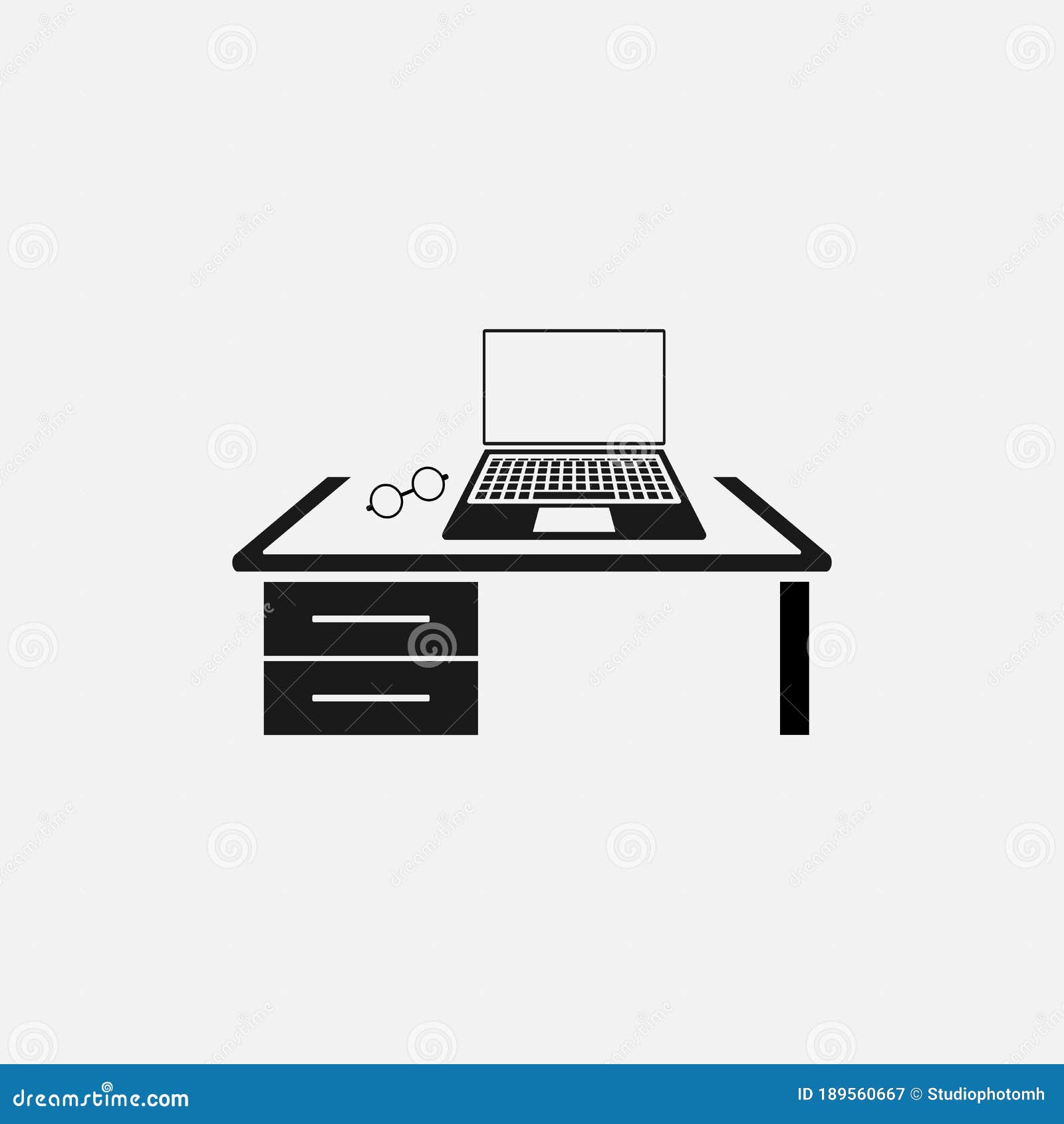 Computer Desk. Vector Simple Modern Icon Design Illustration Stock ...