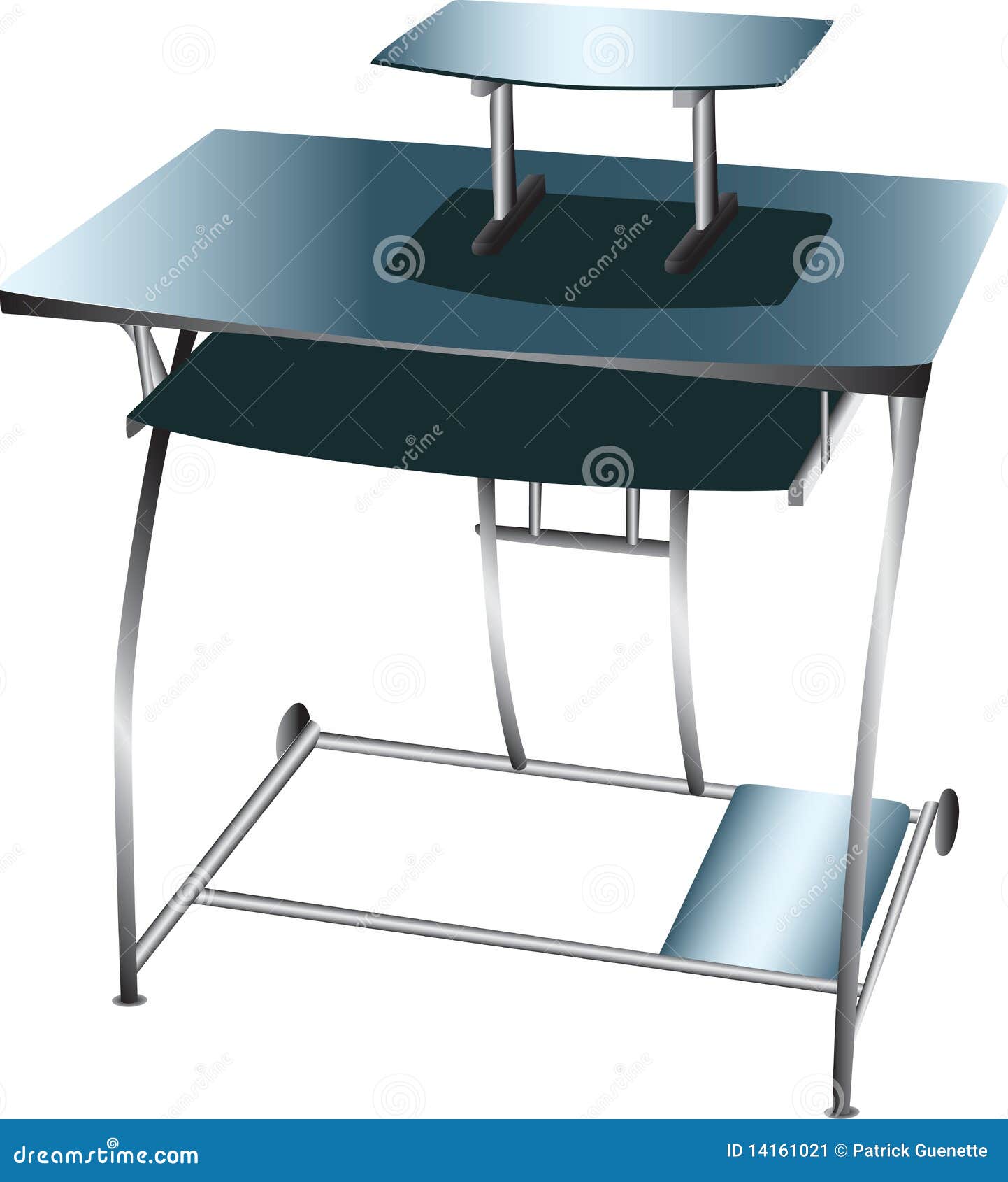 Computer desk workstation stock vector. Illustration of fashionable ...