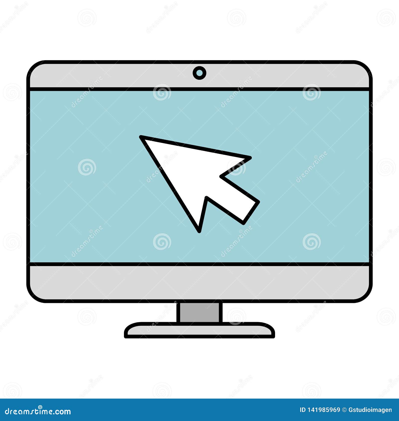 Computer Desktop with Arrow Mouse Stock Vector - Illustration of design ...