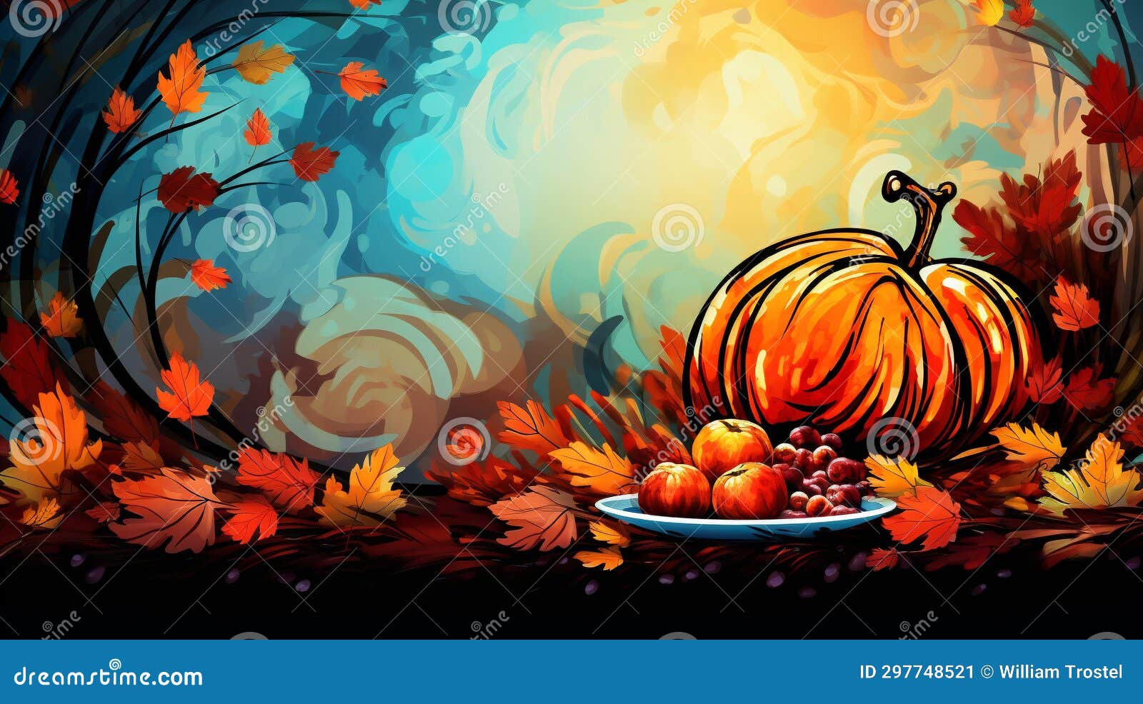 Abstract Thanksgiving Background. Generative Ai Stock Illustration ...