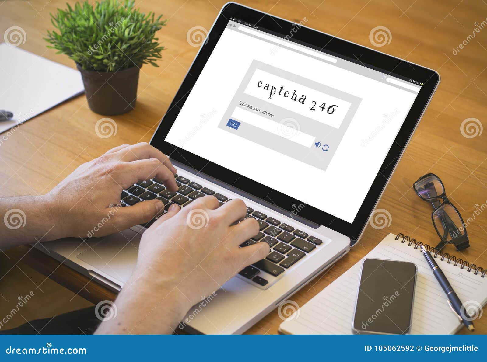 Computer desktop captcha stock photo. Image of code - 105062592