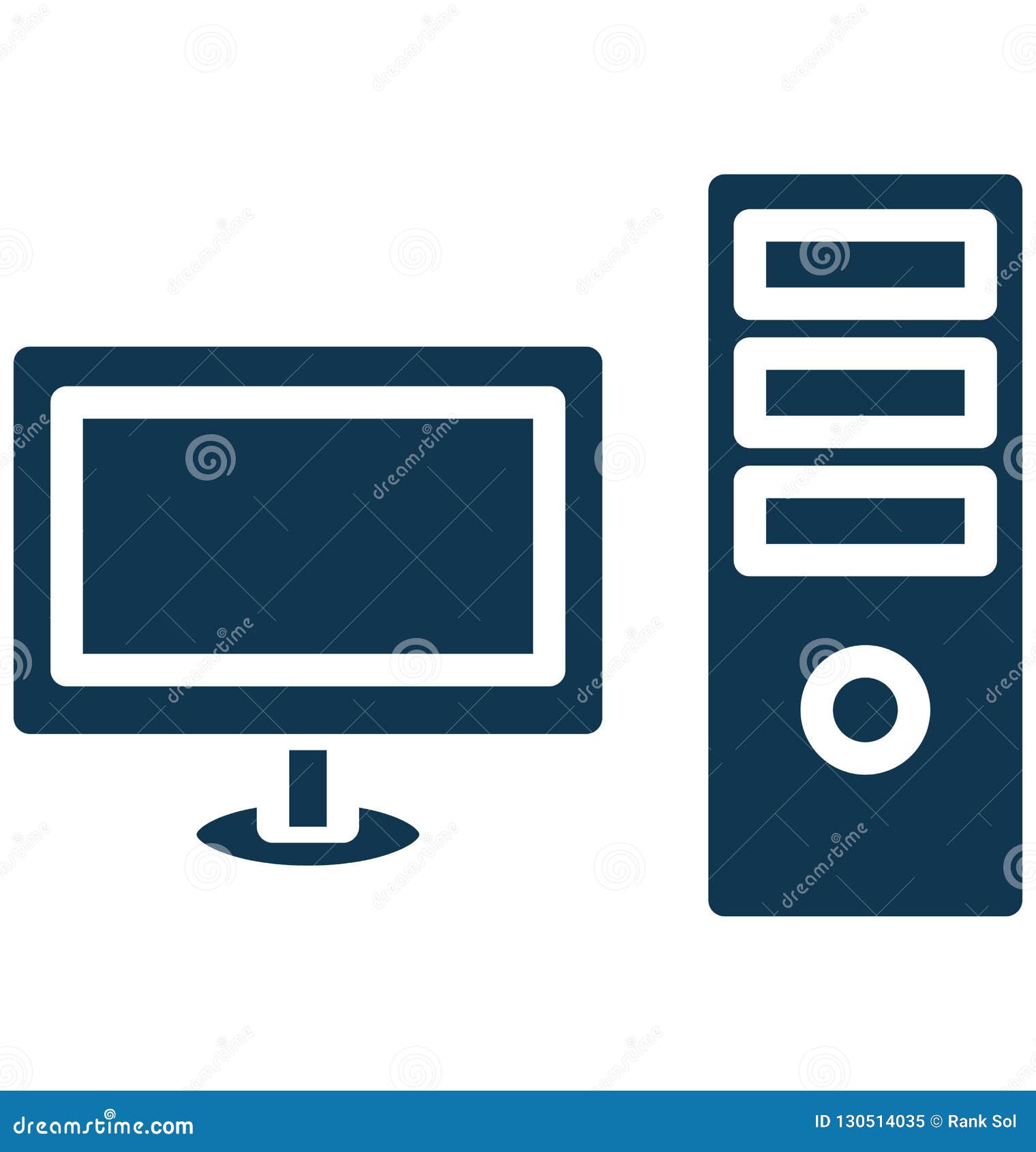 Computer, Desktop Computer Isolated Vector Icon that Can Be Easily Edited in Any Size or ...