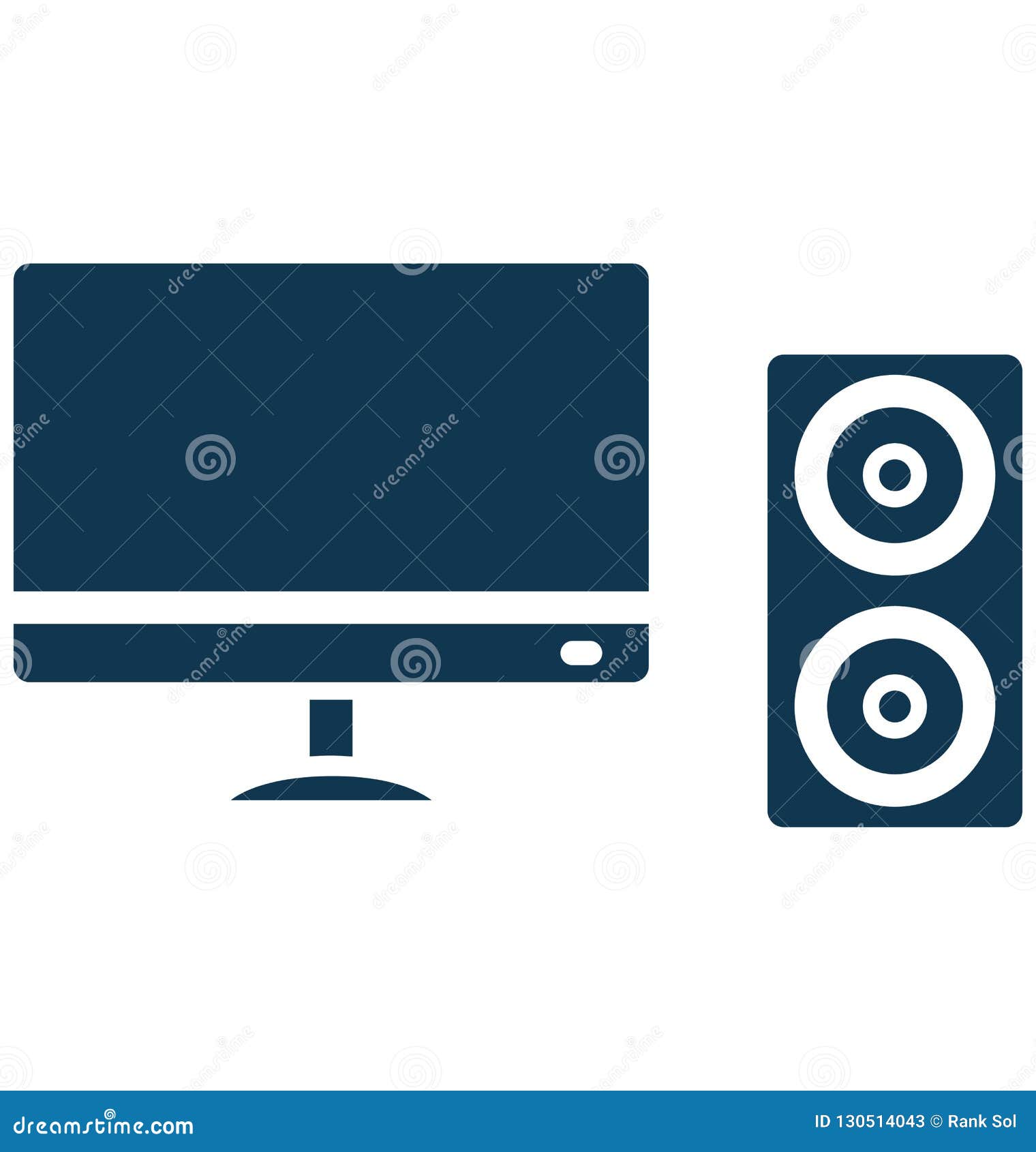 Computer, Desktop Computer Isolated Vector Icon that Can Be Easily Edited in Any Size or ...
