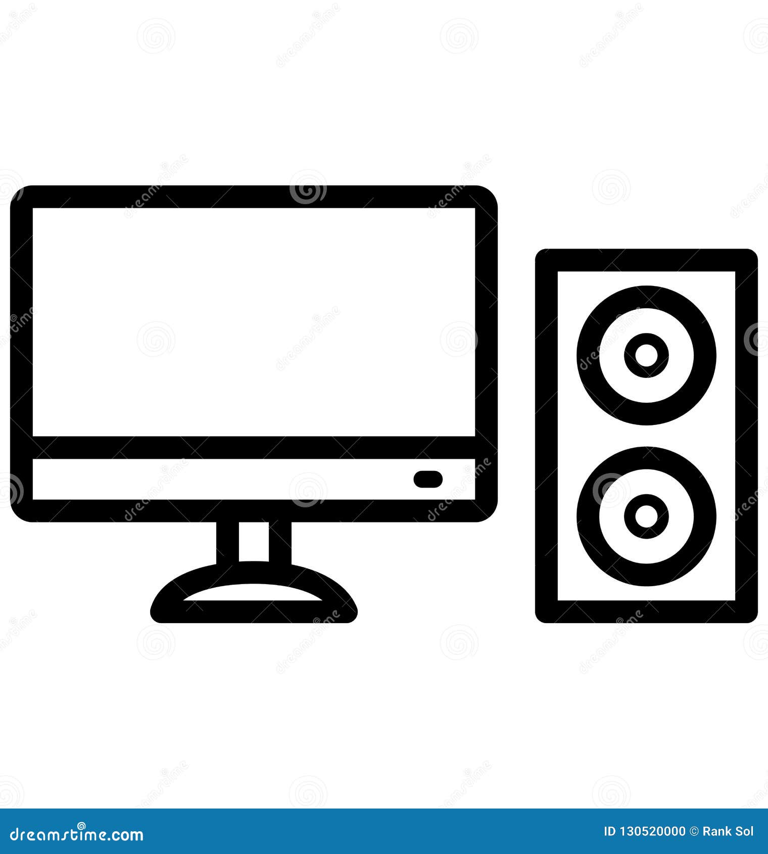 Computer, Desktop Computer Isolated Vector Icon that Can Be Easily Edited in Any Size or ...