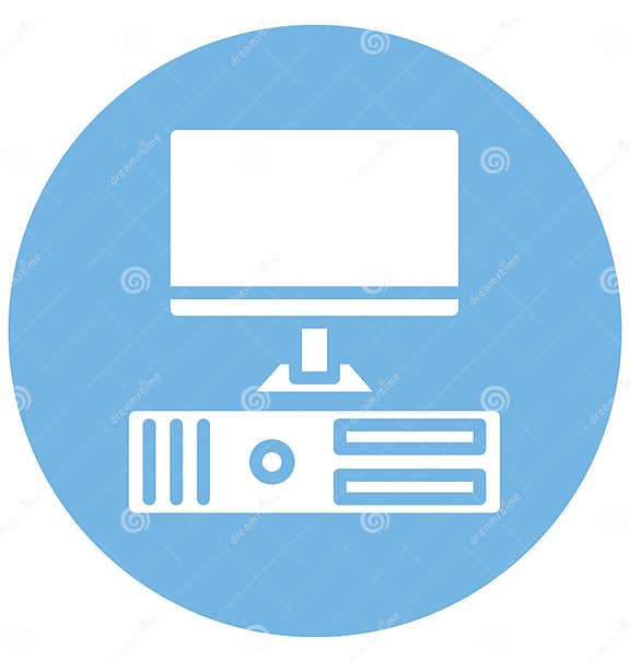 Computer, Desktop Computer Isolated Vector Icon that Can Be Easily Edited in Any Size or ...