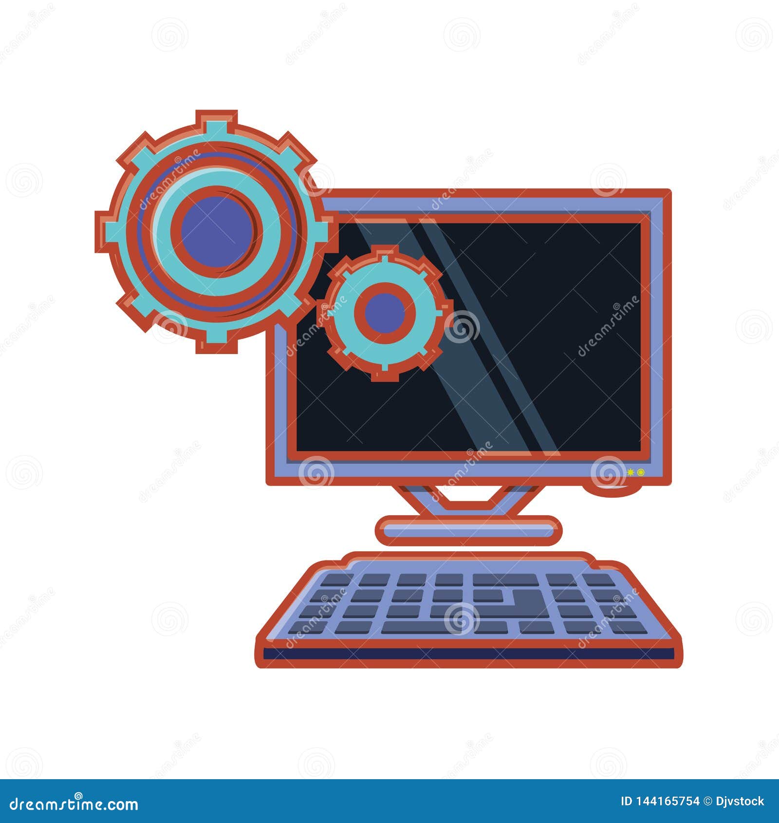 Computer Desktop Configuration Icon Stock Illustration - Illustration ...