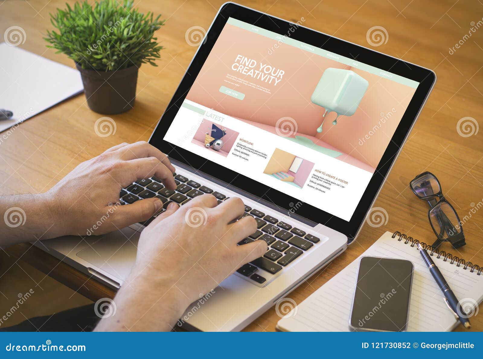Computer Desktop Creativity Tutorials Stock Photo - Image of typing ...