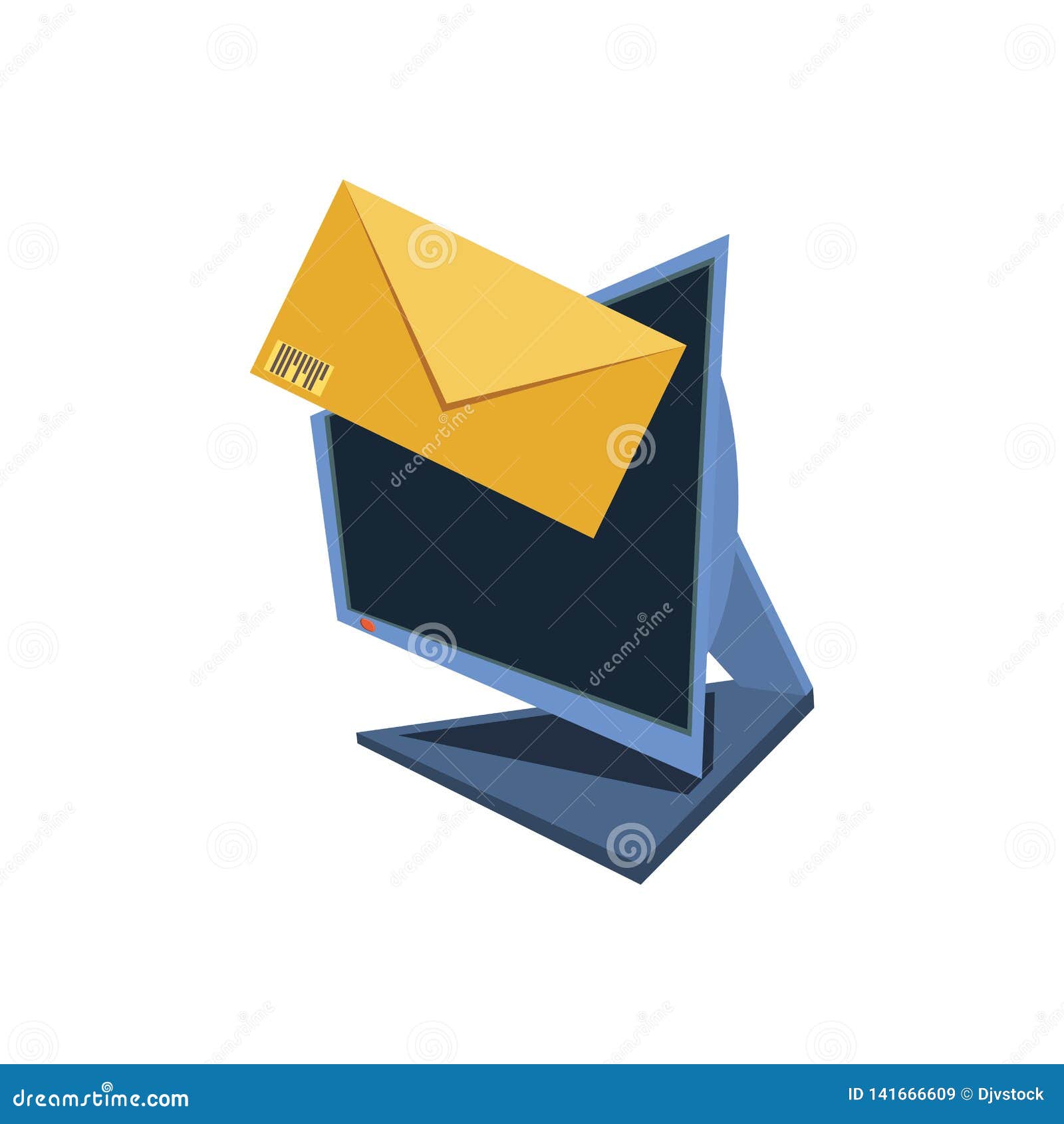 Computer Desktop with Delivery App Stock Vector - Illustration of mail ...