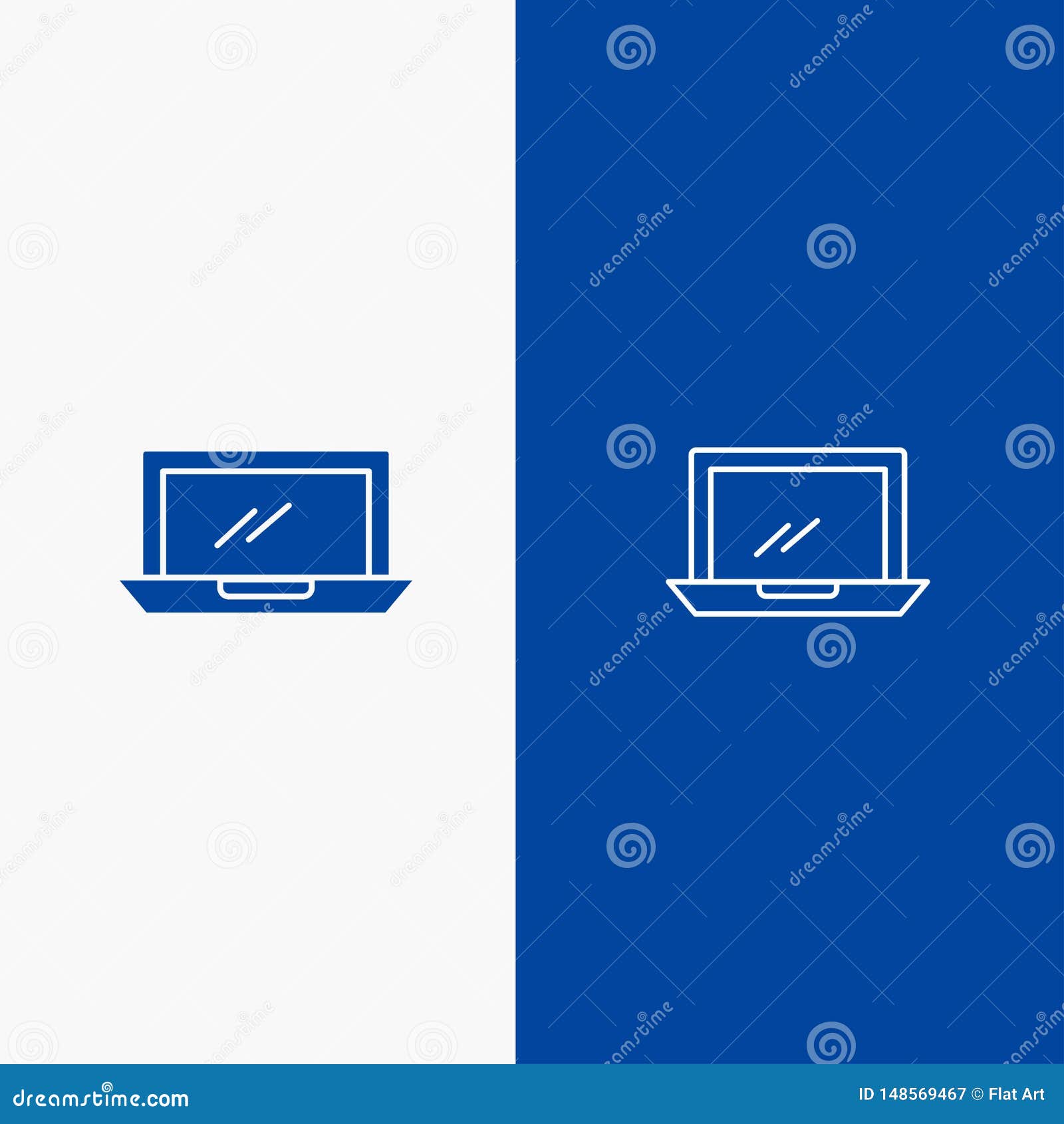 Computer, Desktop, Device, Hardware, Pc Line and Glyph Solid Icon Blue ...