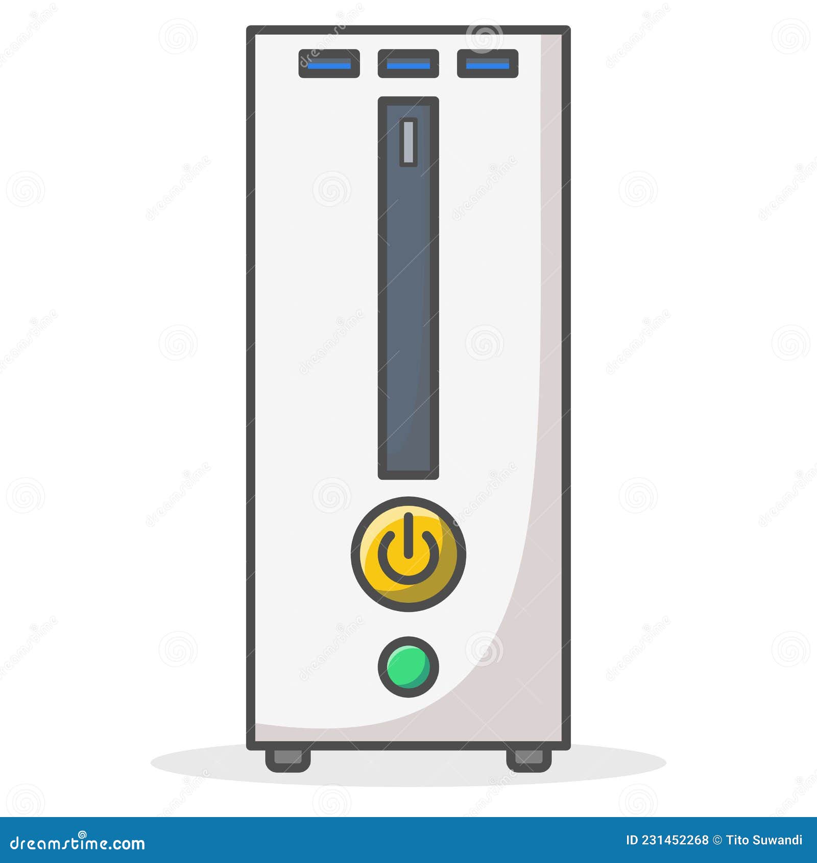 Computer Desktop Flat Design Front View Stock Vector - Illustration of ...