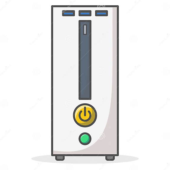 Computer Desktop Flat Design Front View Stock Vector - Illustration of ...