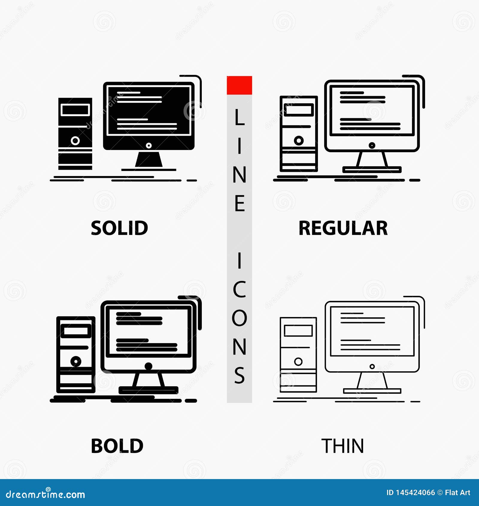 Computer, Desktop, Gaming, Pc, Personal Icon in Thin, Regular, Bold ...