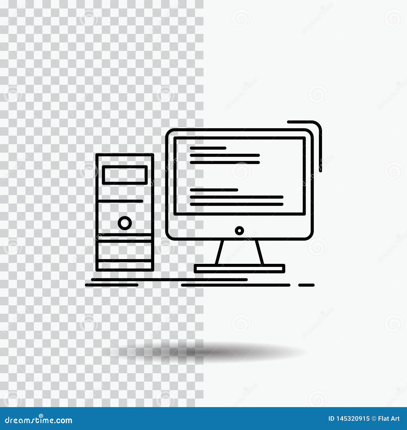 Computer, Desktop, Gaming, Pc, Personal Line Icon on Transparent ...