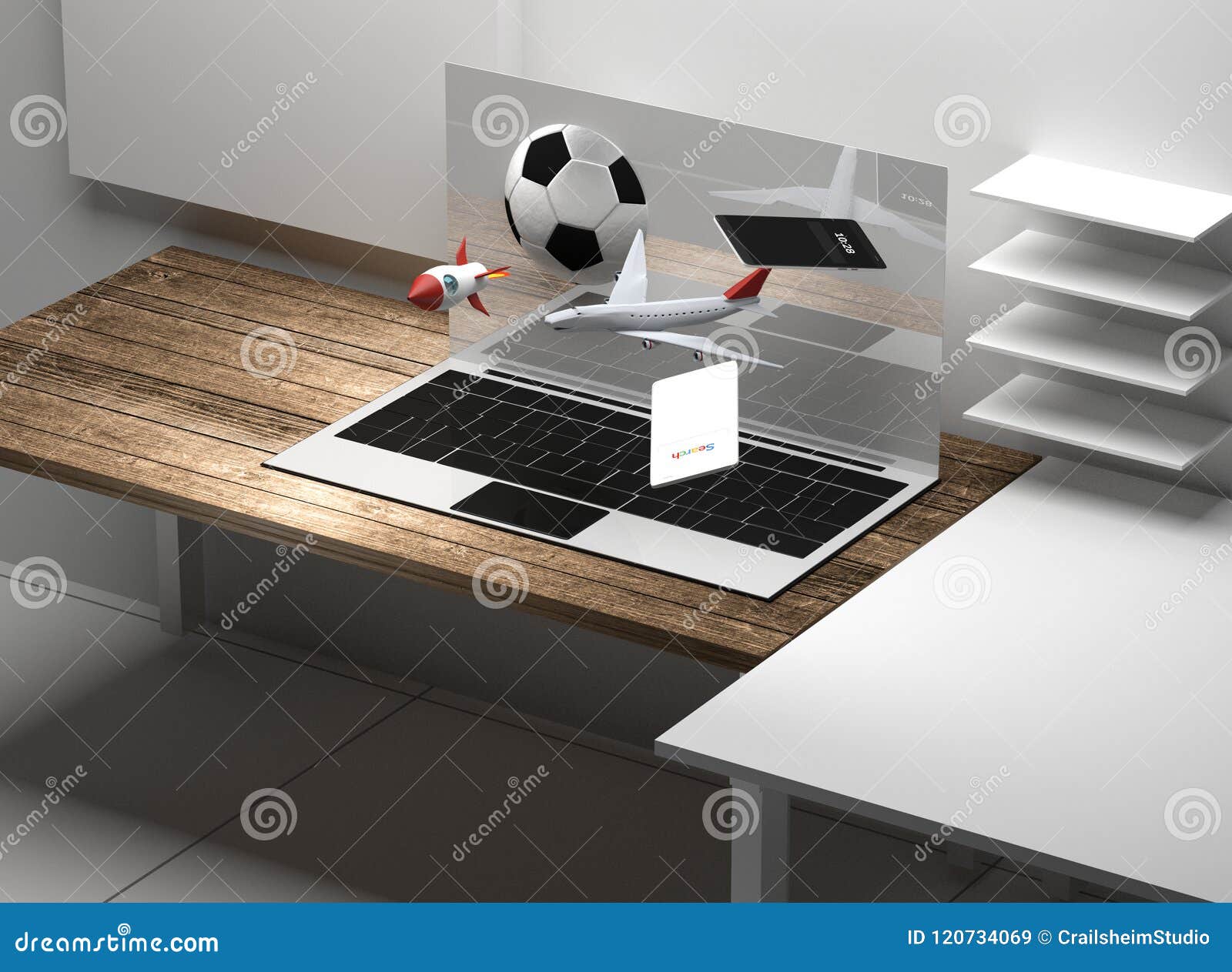 Computer Desktop Gift Boxes 3d-illustration Stock Illustration ...