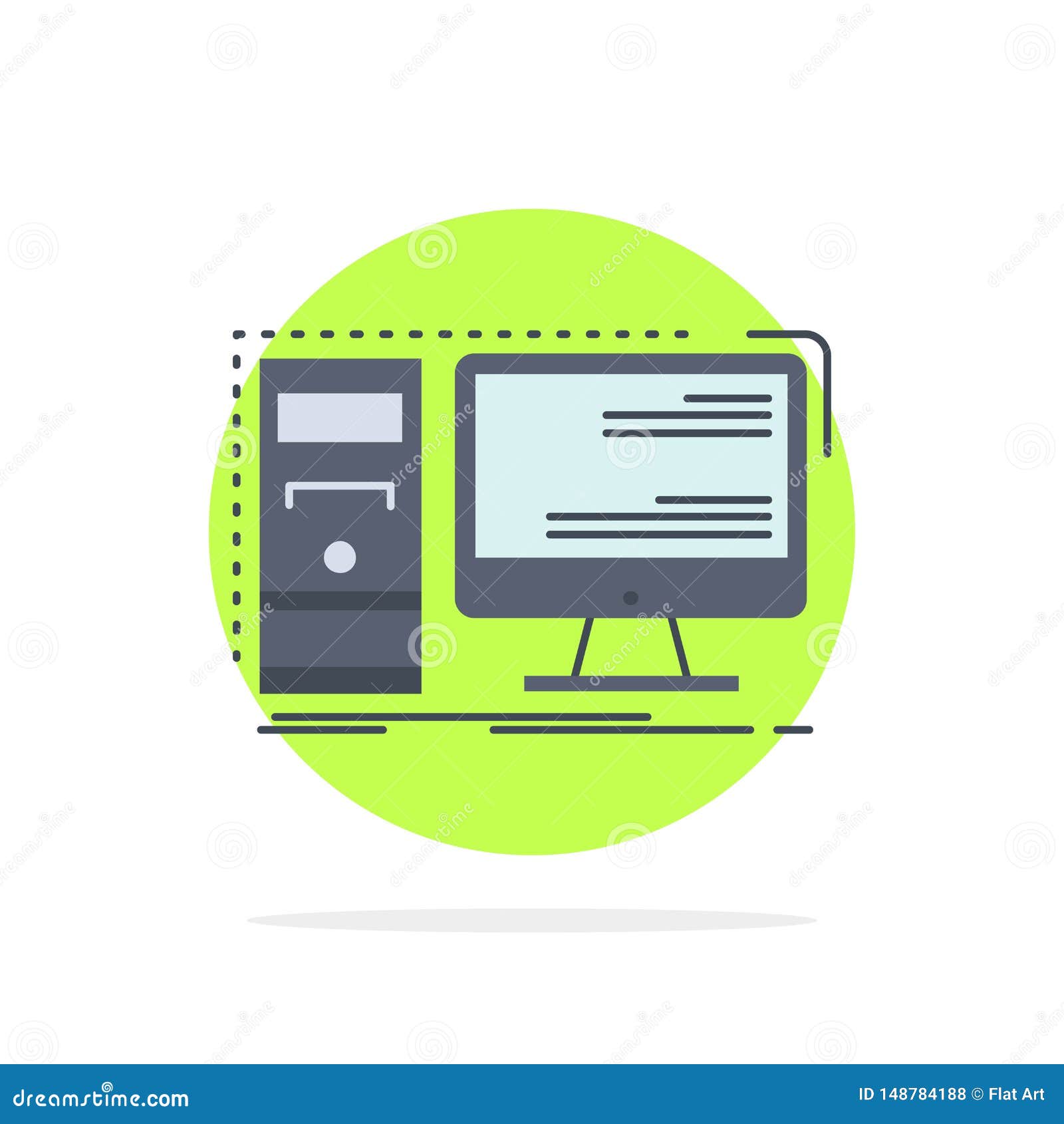 Computer, Desktop, Hardware, Workstation, System Flat Color Icon Vector ...