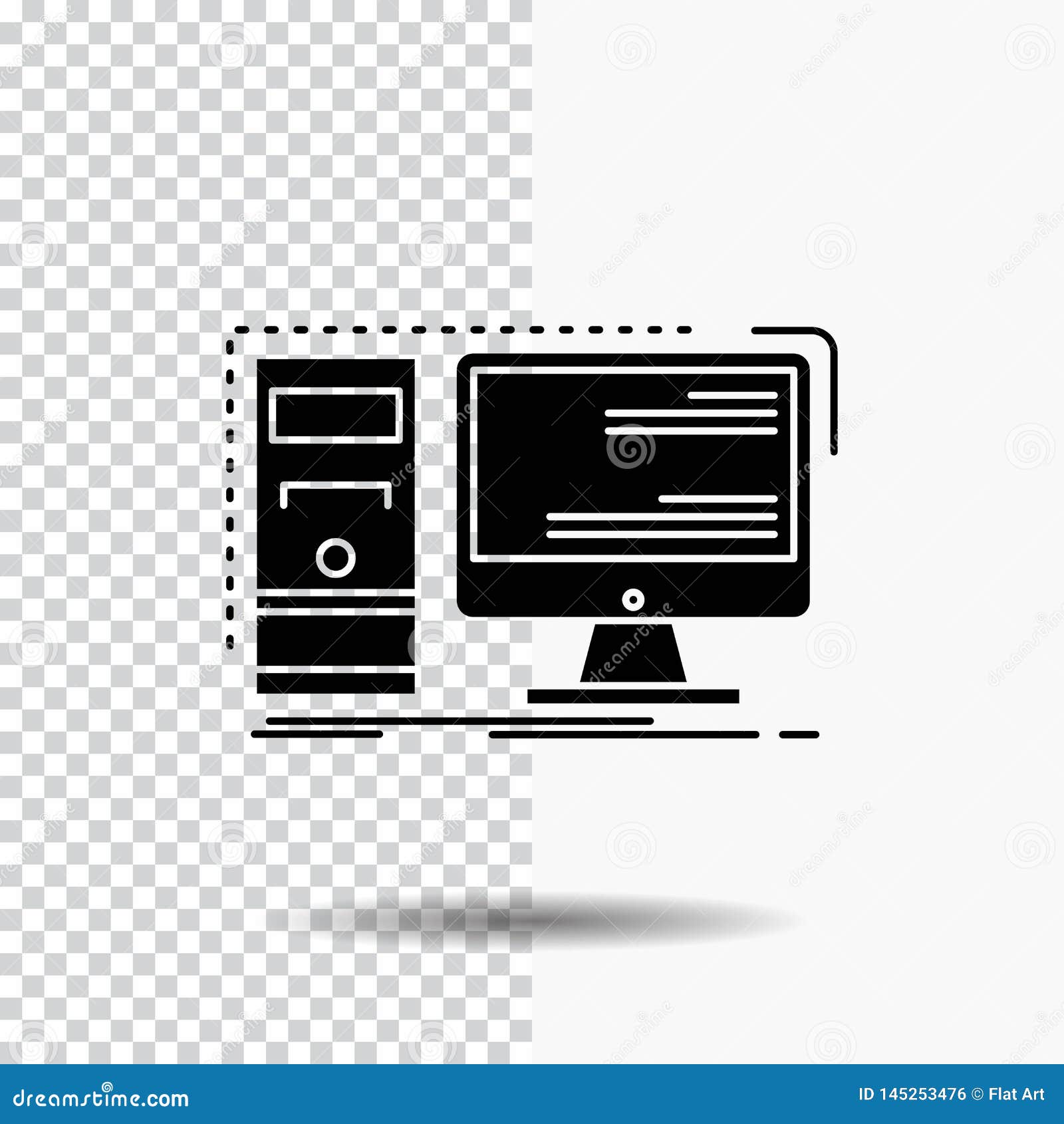 Computer, Desktop, Hardware, Workstation, System Glyph Icon on ...