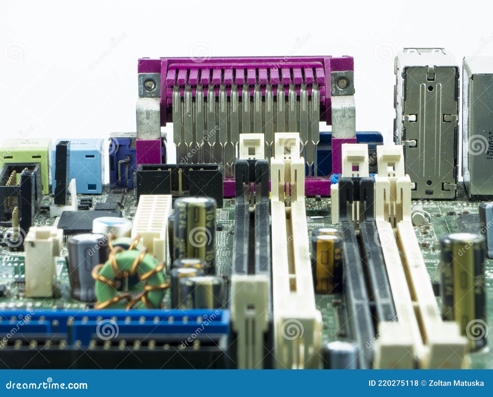 Computer Motherboard Electronic Part Stock Photo - Image of industrial ...