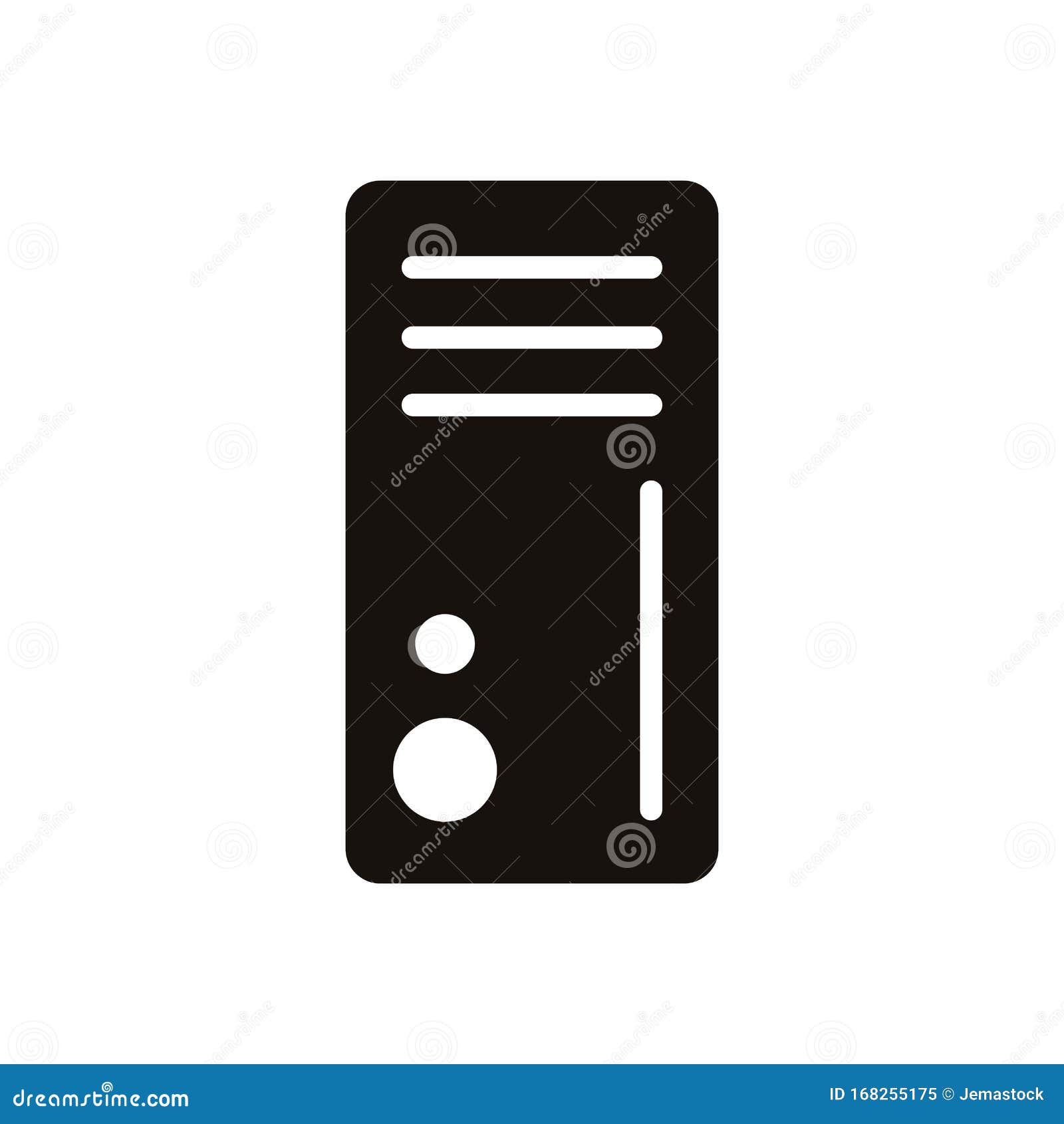 Computer Desktop Tower Isolated Icon Stock Vector - Illustration of ...
