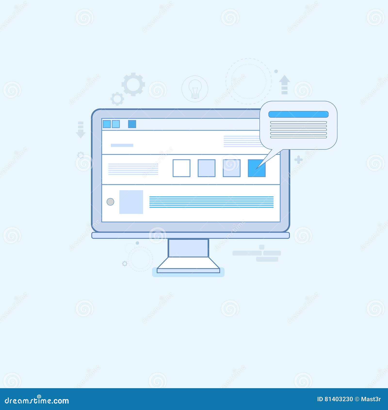 Computer Desktop Workstation Workplace Thin Line Stock Vector ...