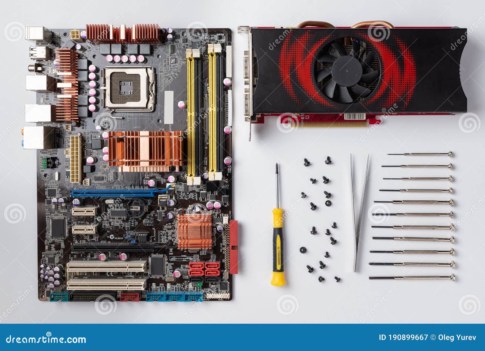 Computer Details Lie on a White Background Stock Image - Image of ...