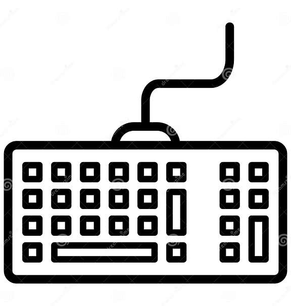 Computer Device, Computer Hardware Isolated Vector Icon that Can Be Easily Edited in Any Size or ...