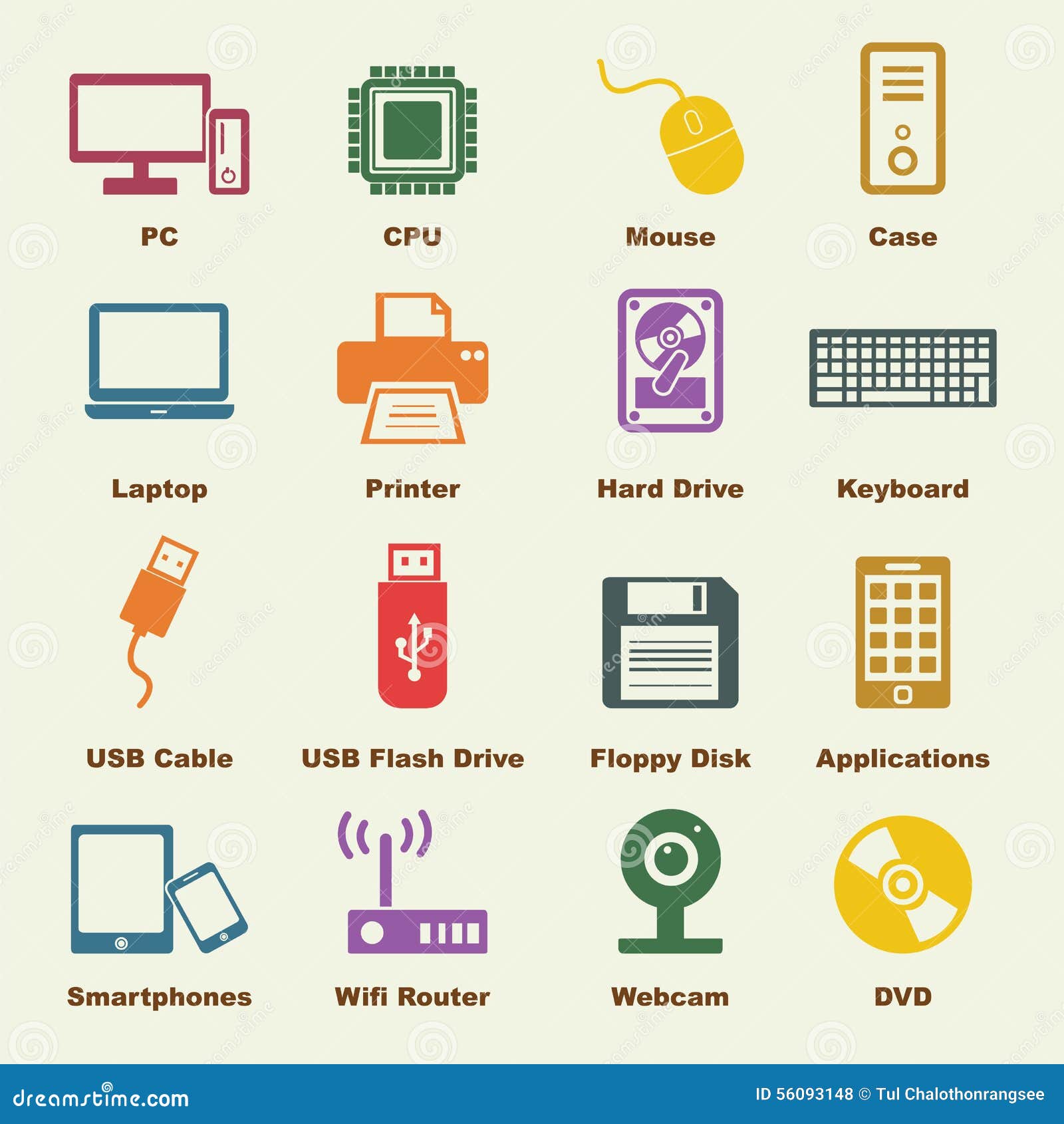 Computer and Device Elements Stock Vector - Illustration of mouse ...