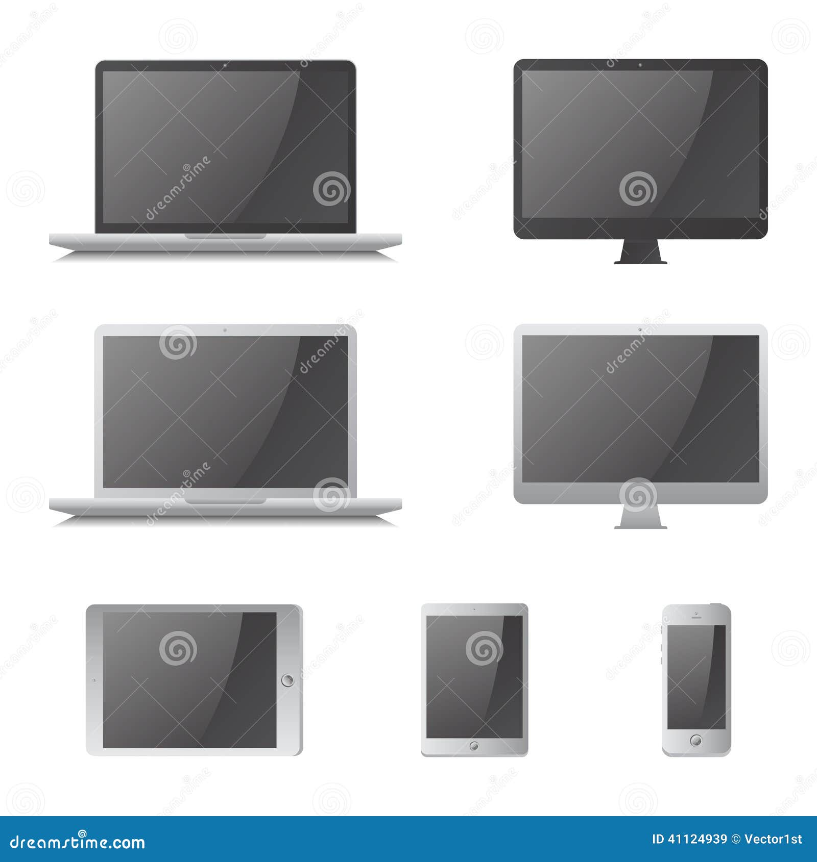 Computer device stock vector. Illustration of flat, information - 41124939