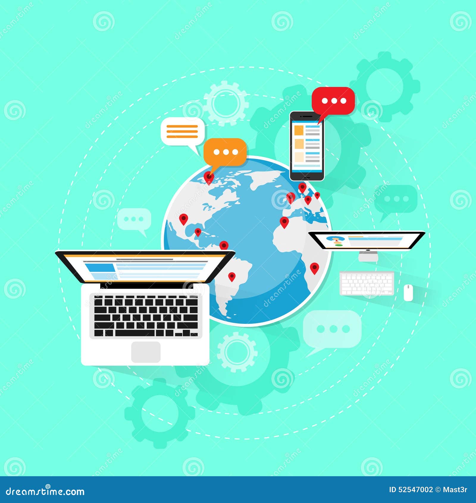 Computer Device Internet Network Connection Laptop Stock Vector ...