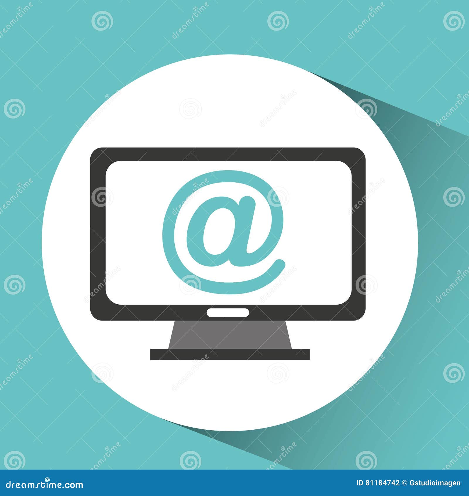 Computer Device Mail Network Icon Stock Vector - Illustration of ...