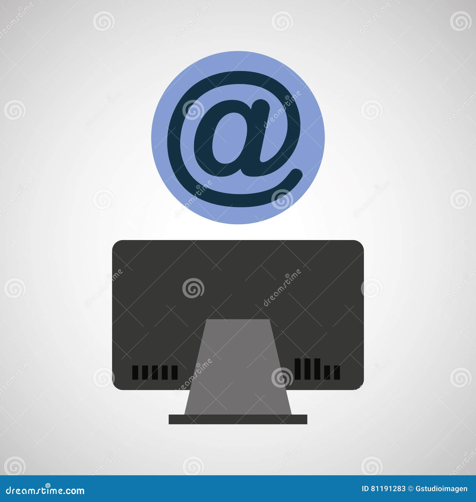 Computer Device Mail Network Icon Stock Vector - Illustration of ...