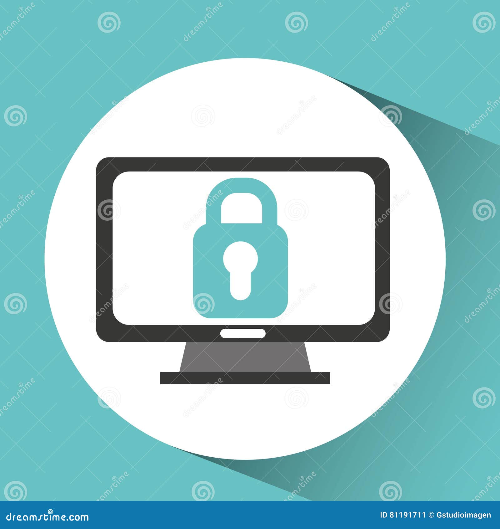 Computer Device Padlock Network Icon Stock Vector - Illustration of ...