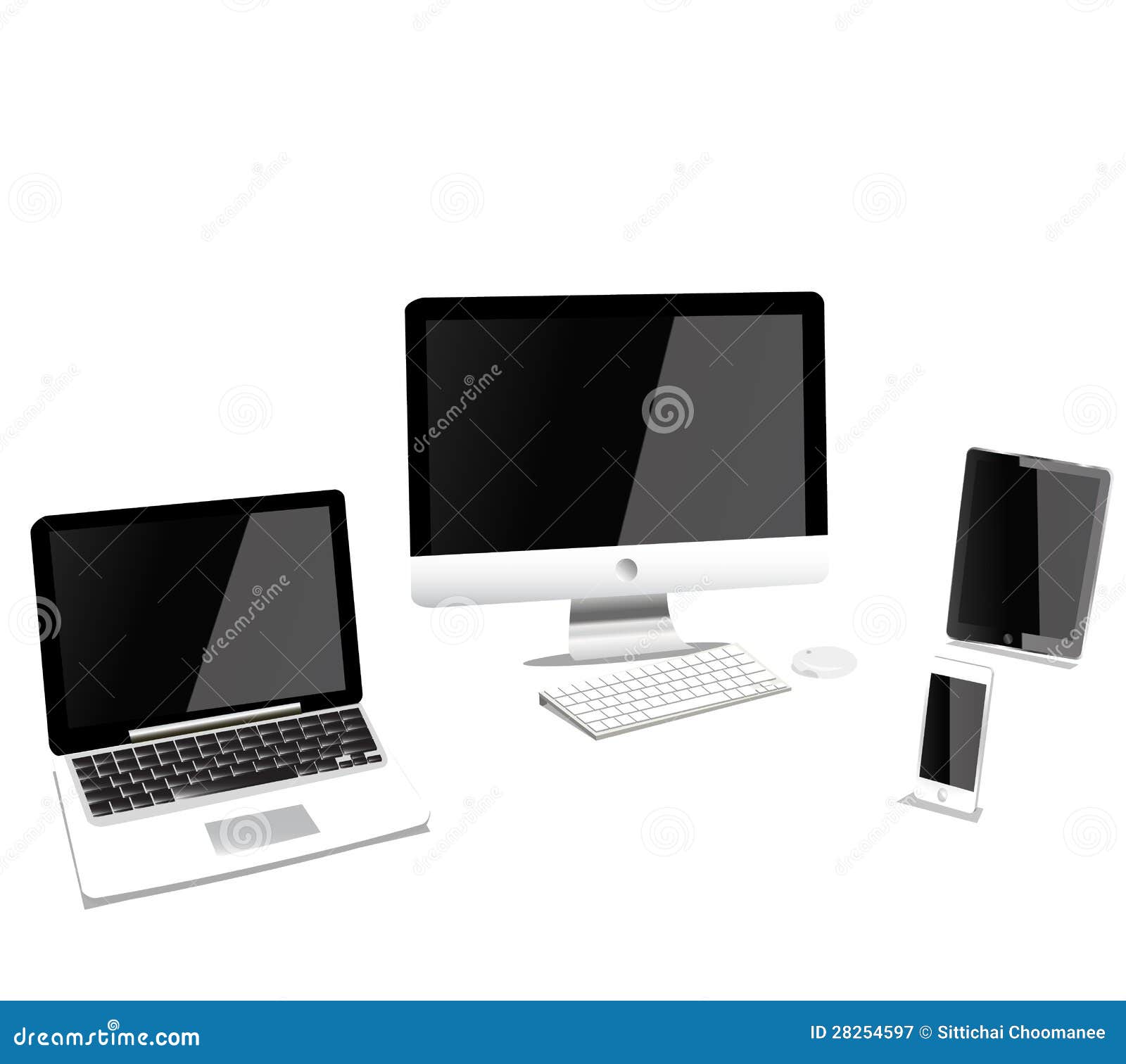 Computer and Device Product Set Stock Vector - Illustration of ...