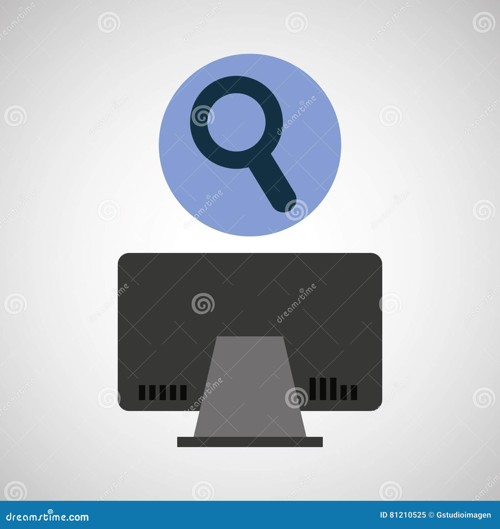 Computer Device Search Network Icon Stock Vector - Illustration of ...