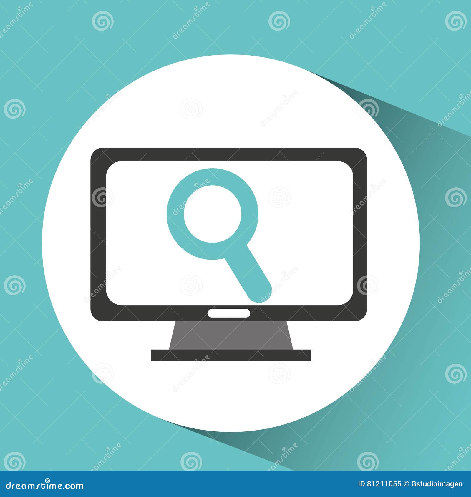 Computer Device Search Network Icon Stock Vector - Illustration of ...