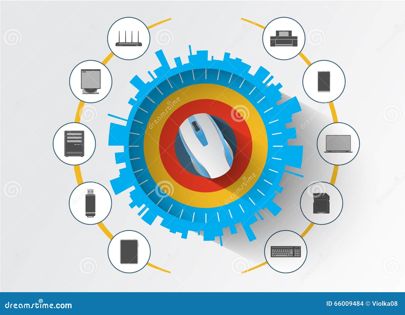 Computer Devices Accessories and Equipment Stock Illustration ...