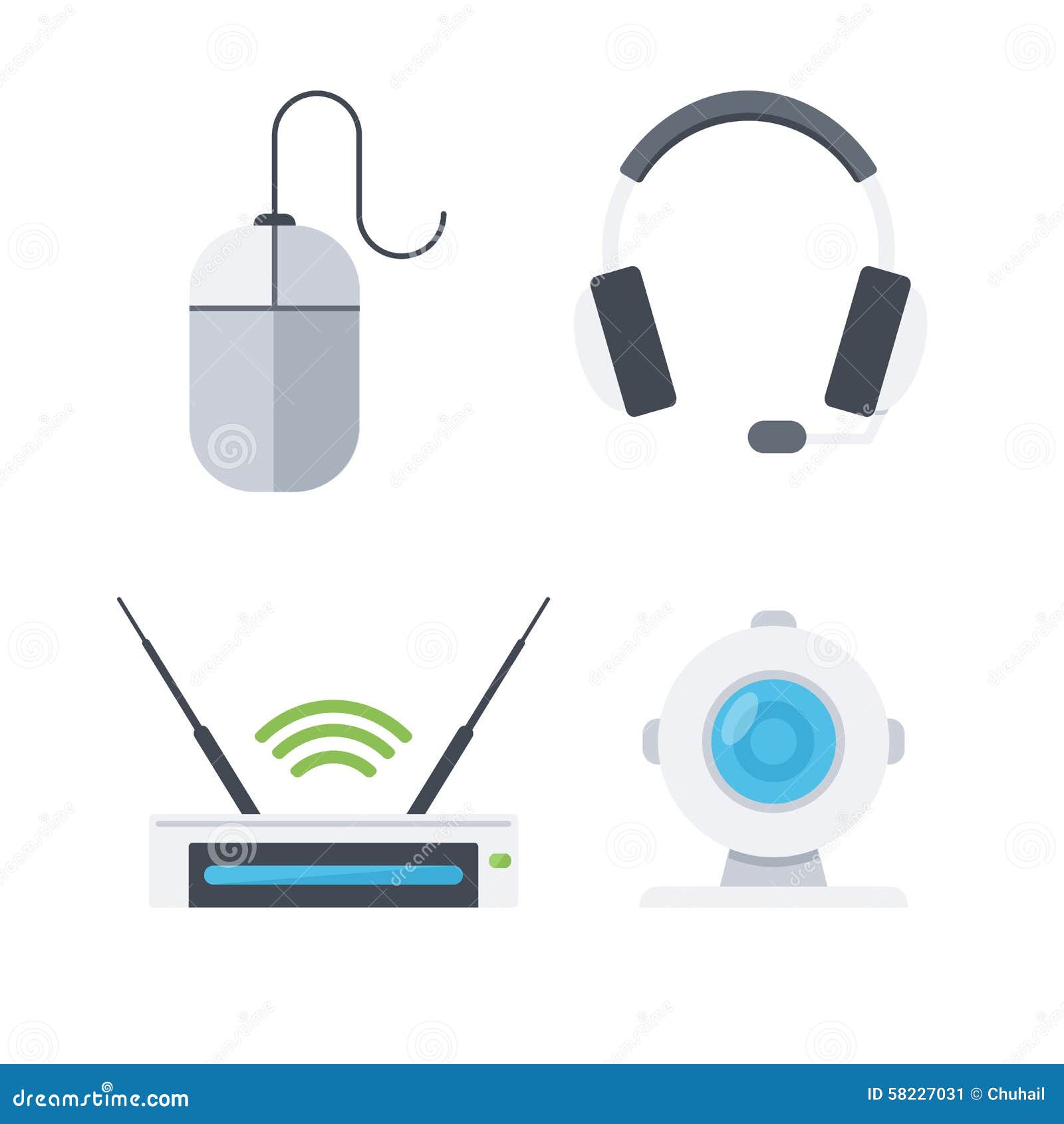 Computer devices icons stock vector. Illustration of network - 58227031