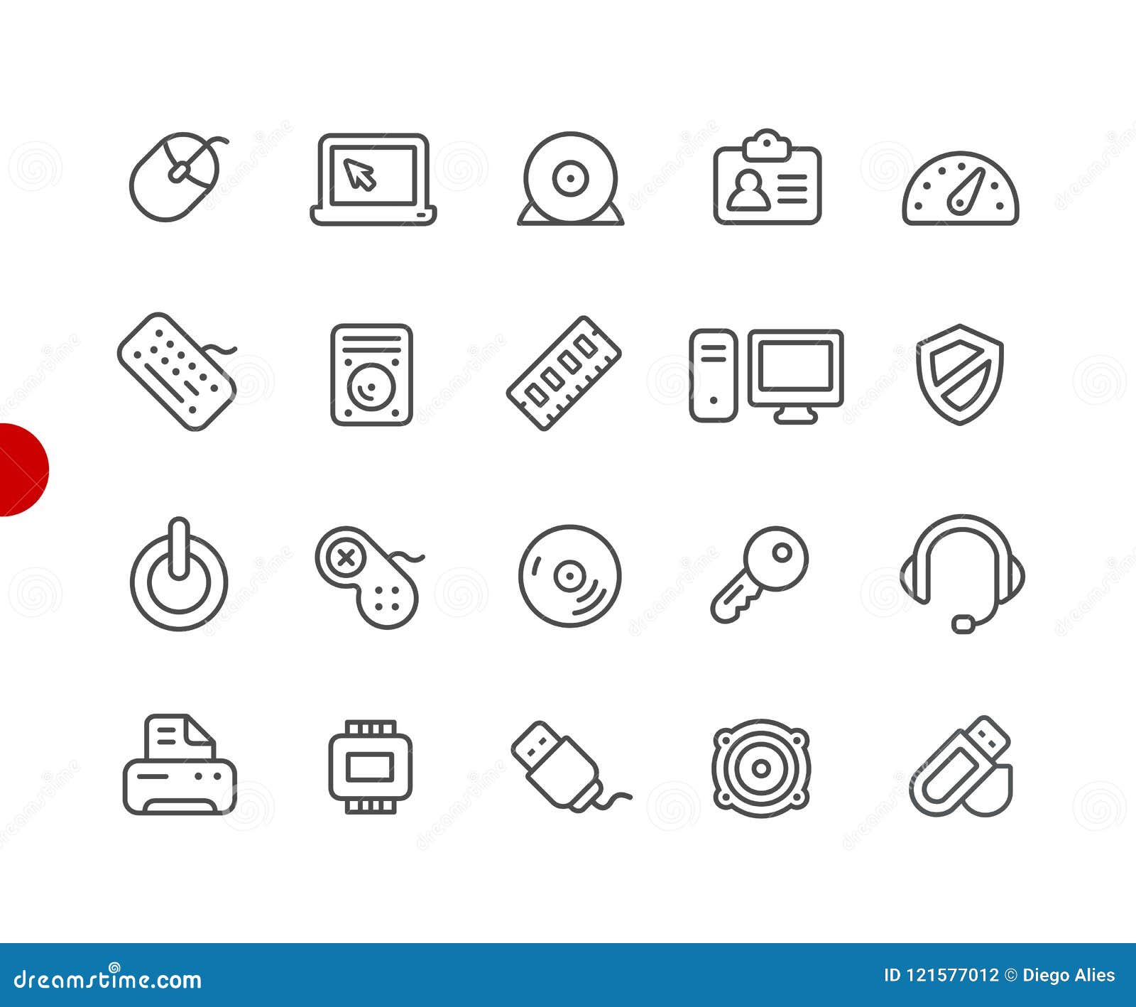Computer and Devices Icons // Red Point Series Stock Vector ...