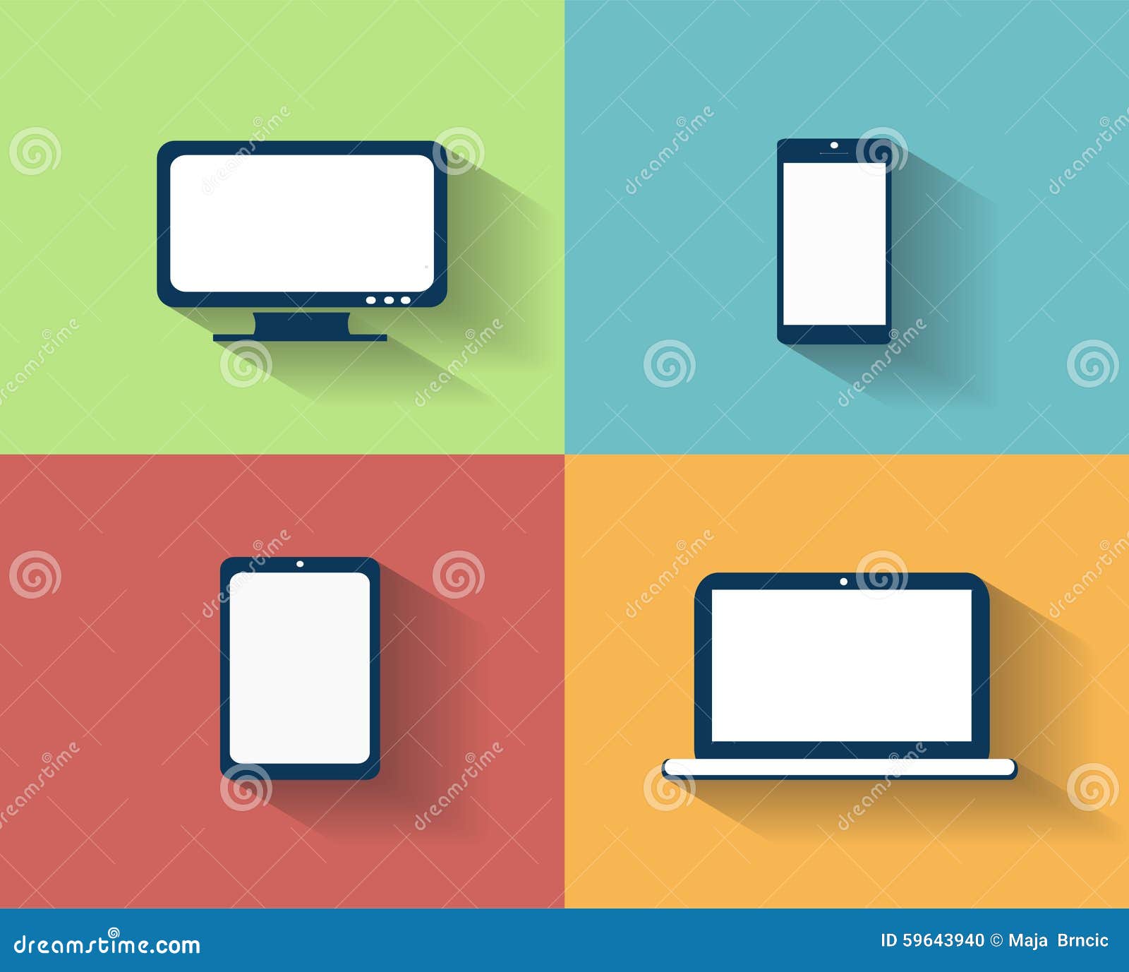 Computer devices icons stock vector. Illustration of abstract - 59643940