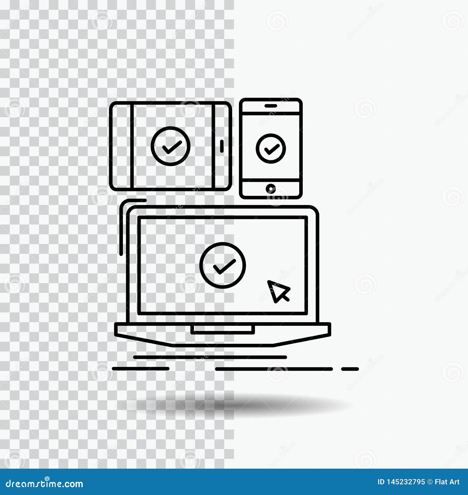 Computer, Devices, Mobile, Responsive, Technology Line Icon on ...