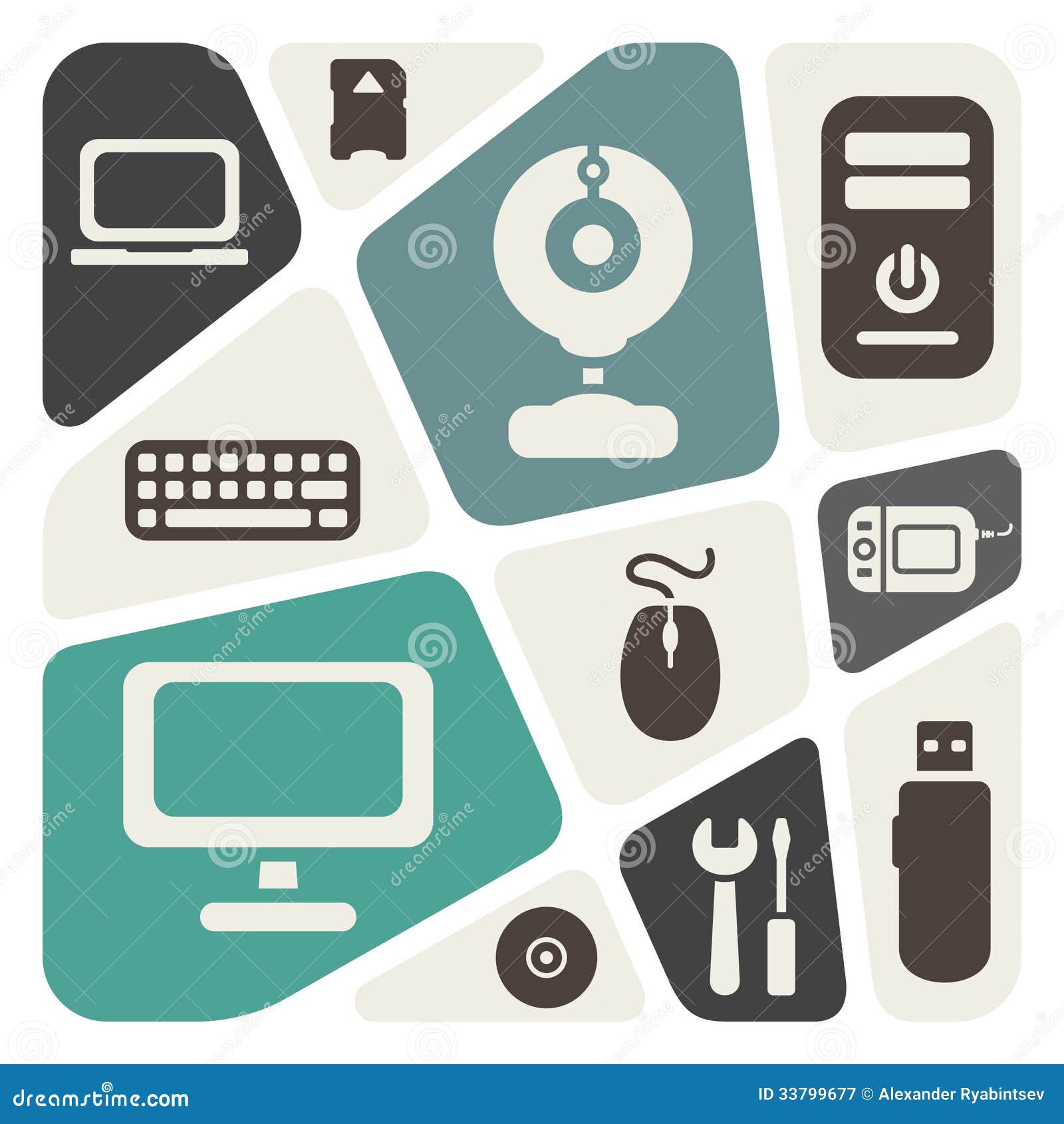 Computer Devices Theme Abstract Background Stock Illustration ...