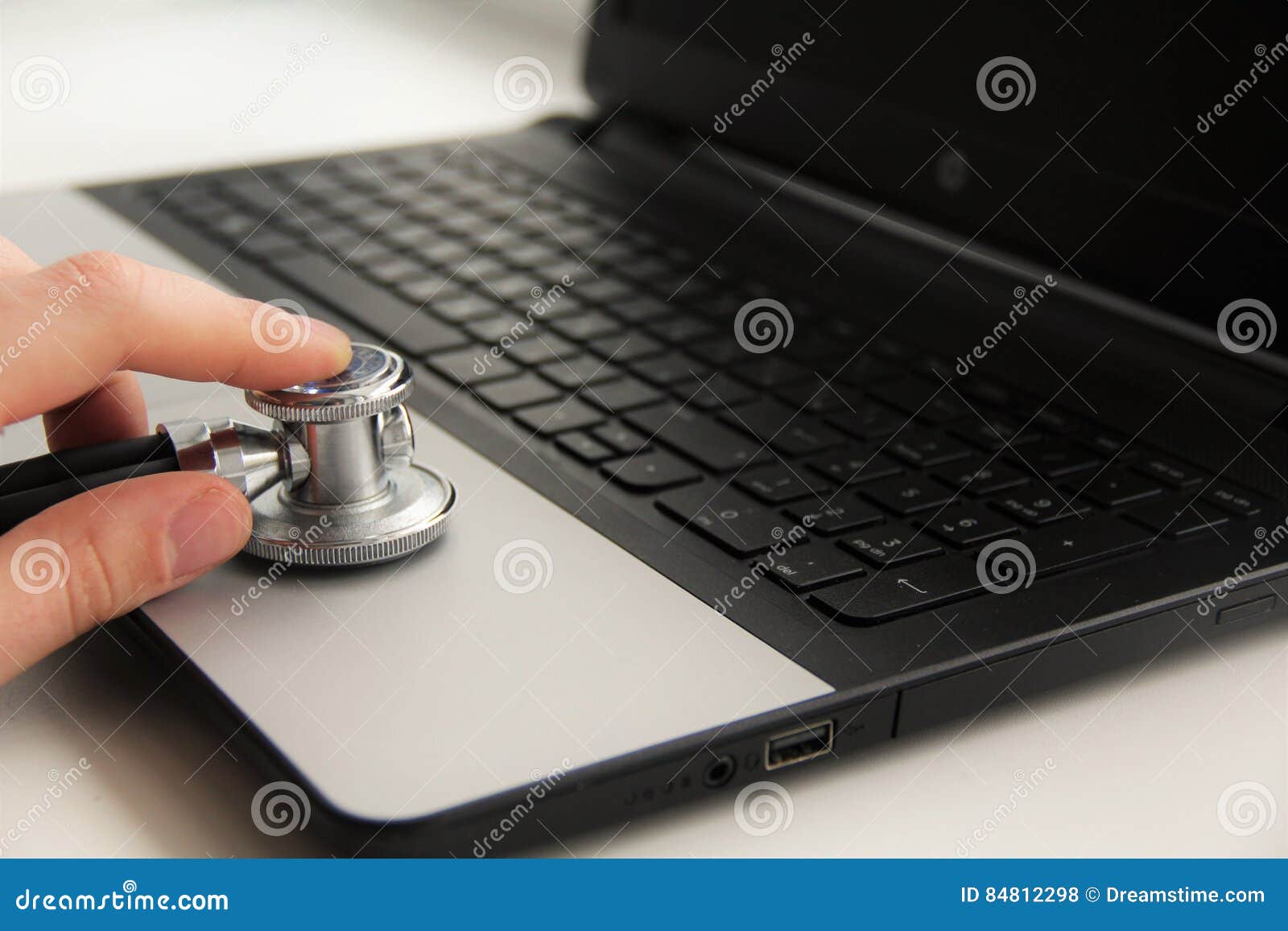 Computer diagnosis stock photo. Image of specialist, electronics - 84812298