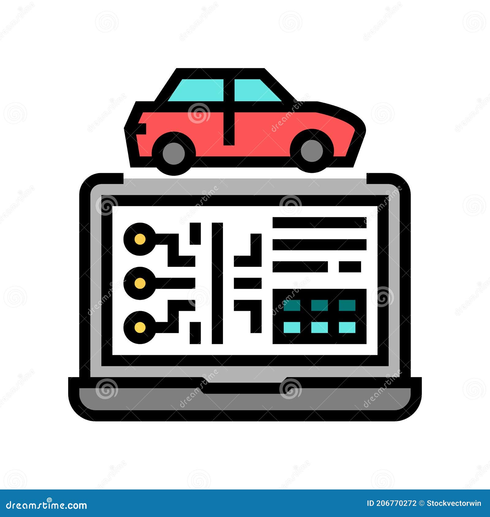 Computer Diagnostics Color Icon Vector Isolated Illustration Stock ...