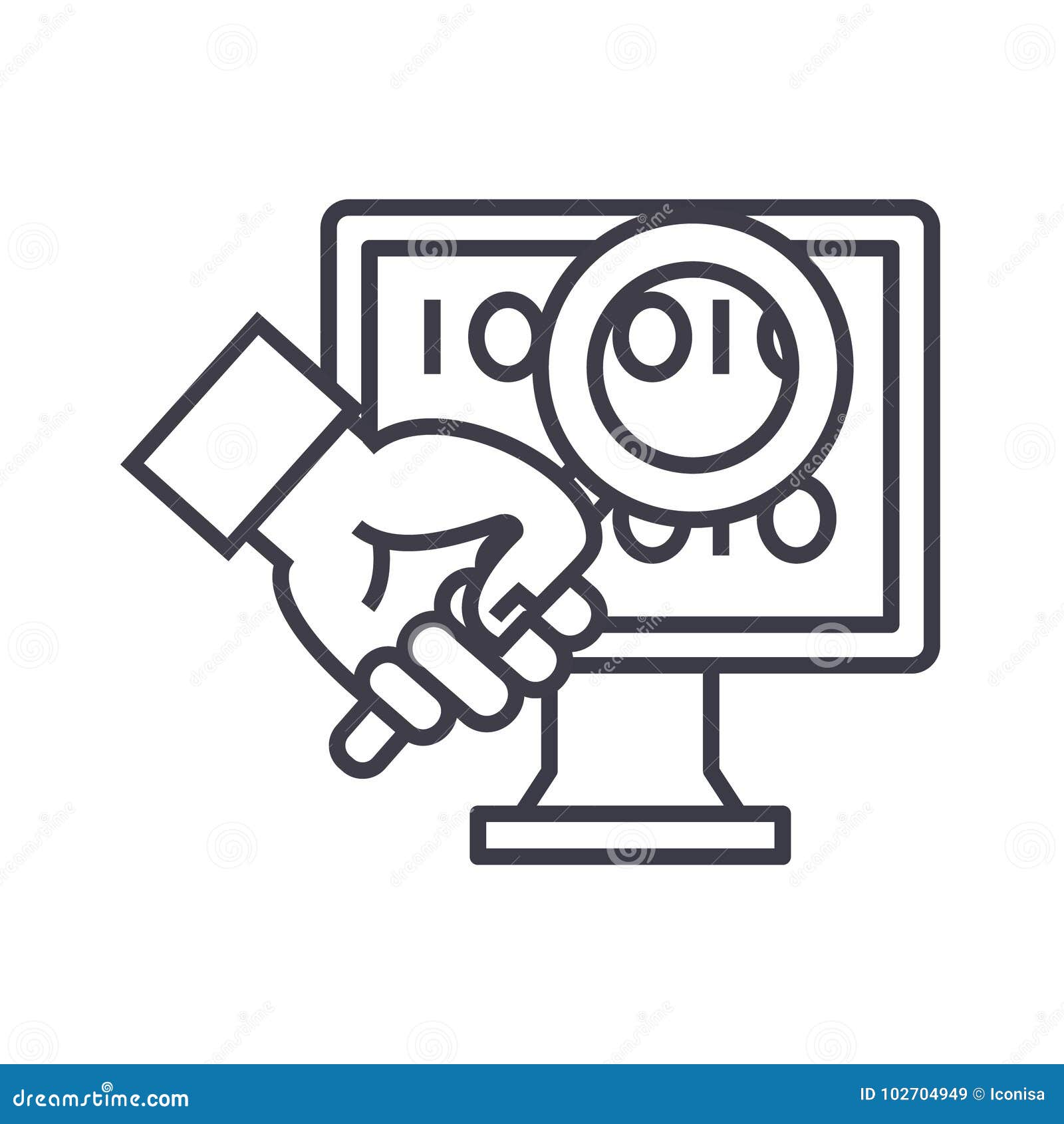 Computer Diagnostics Concept Vector Thin Line Icon, Symbol, Sign ... Computer Diagnostics Concept Vector Thin Line Icon, Symbol, Sign ...