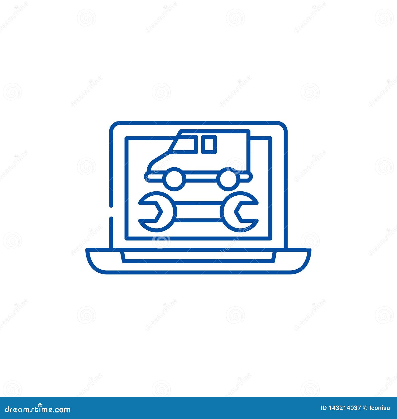Computer Diagnostics Line Icon Concept. Computer Diagnostics Flat ...