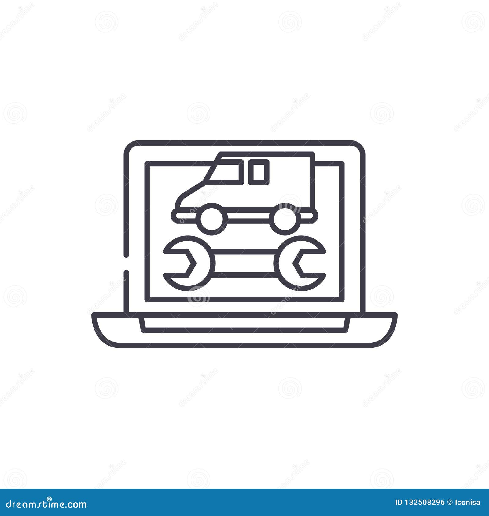 Computer Diagnostics Line Icon Concept. Computer Diagnostics Vector Linear Illustration, Symbol ...